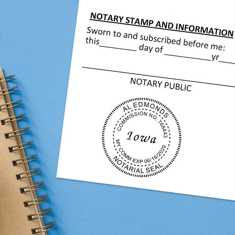 Iowa Round Notary Seal - Corp Connect