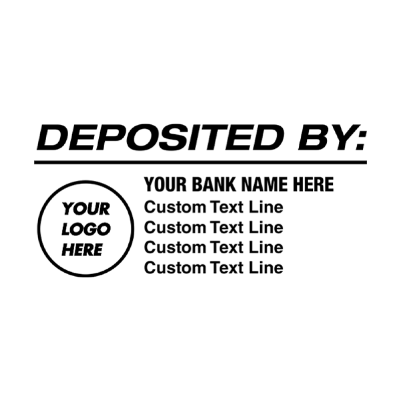 Personalized Deposited By Financial Stamp with Custom Logo - CorpConnect