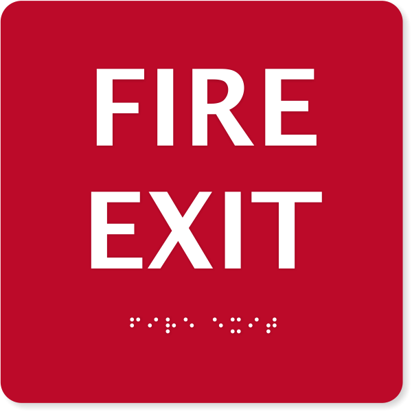 Vertical Exit ADA Sign with Braille | Corp Connect