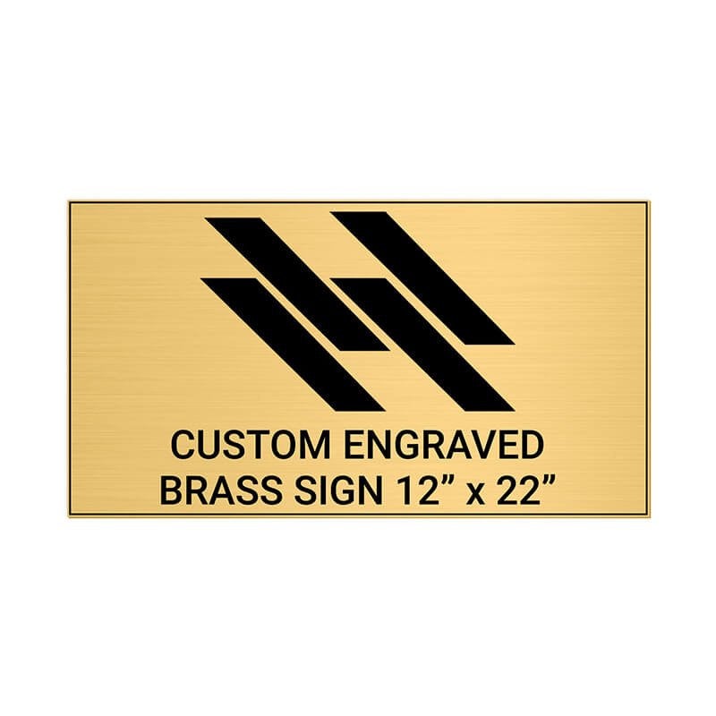12" x 22" Horizontal Engraved Heavy Brass Sign | Corp Connect