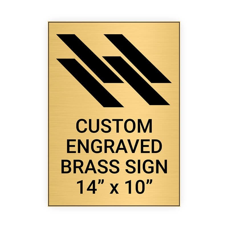 14" x 10" Vertical Engraved Heavy Brass Sign | Corp Connect