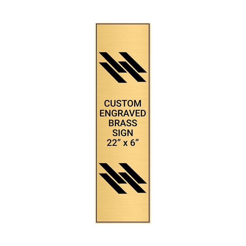 22" x 6" Vertical Engraved Heavy Brass Sign | Corp Connect
