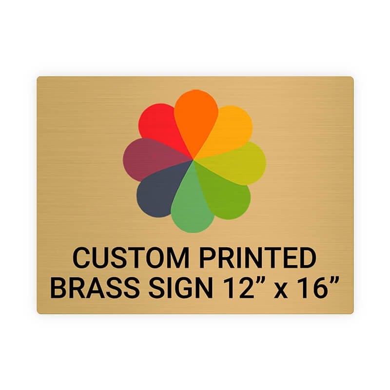 Horizontal Full Color Brass Signs 12" x 16" | Corp Connect