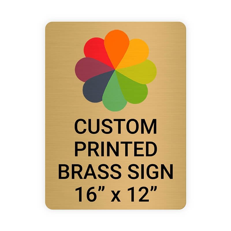Vertical Full Color Brass Signs 16" x 12" | Corp Connect