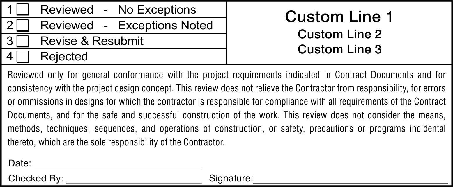 Shop Drawing Review Horizontal Stamp, Customize It! - Corporate Connection