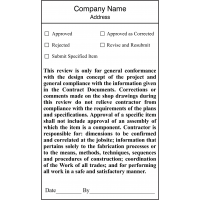Shop Drawing Review Submittal Stamp - Corp Connect